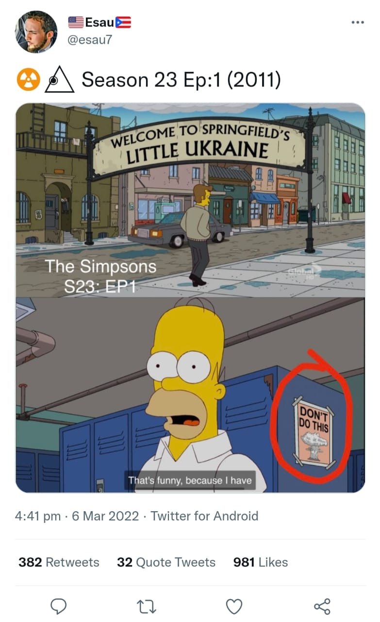 Did the animated serial ‘The Simpsons' Predict the Ukrainian Crisis ...